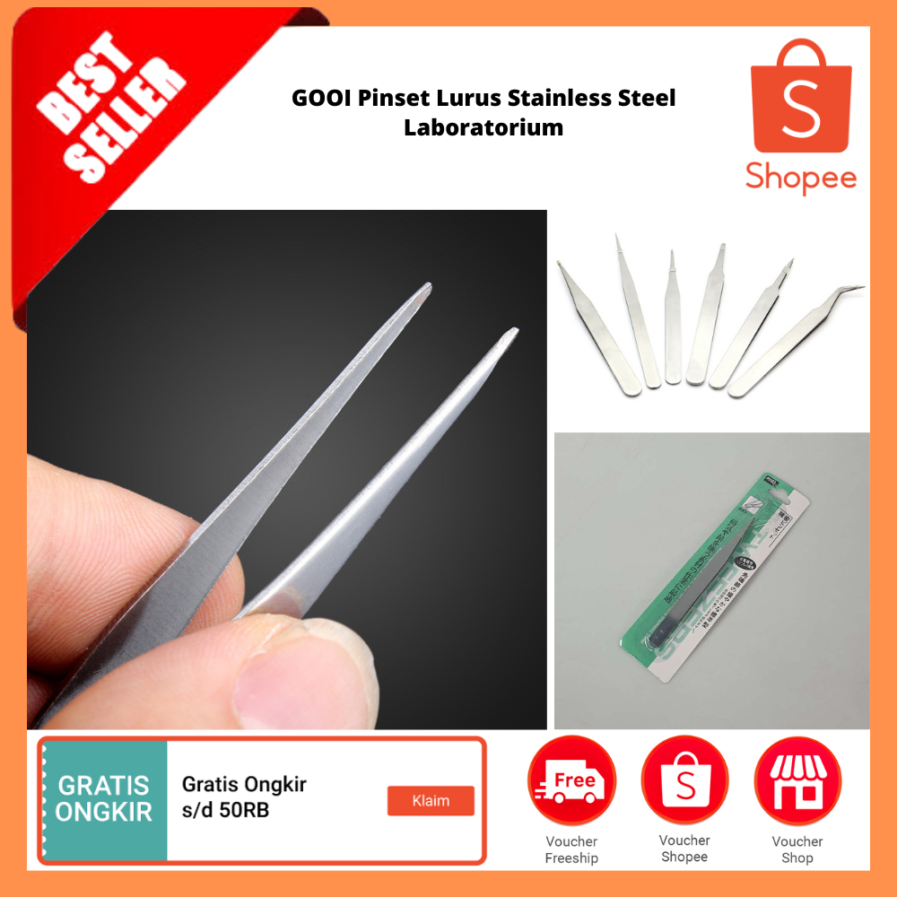 Jual Pinset Lurus Stainless Steel Laboratorium / Pinset Anti-statis ...