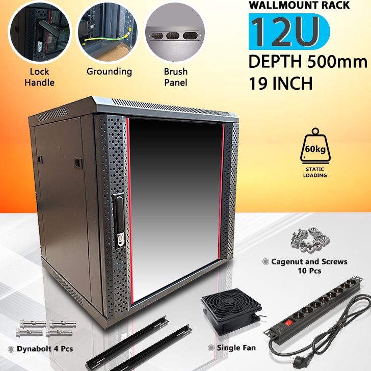 Jual Harga Terjangkau Wallmount rack 12U depth 5mm rack server 12U ...