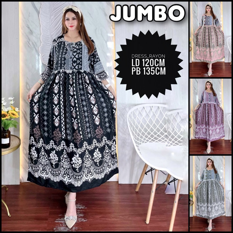 Jual TANIA DRESS WANITA MUSLIM JUMBO LD 120 LONGDRESS RAYON ZARA ...