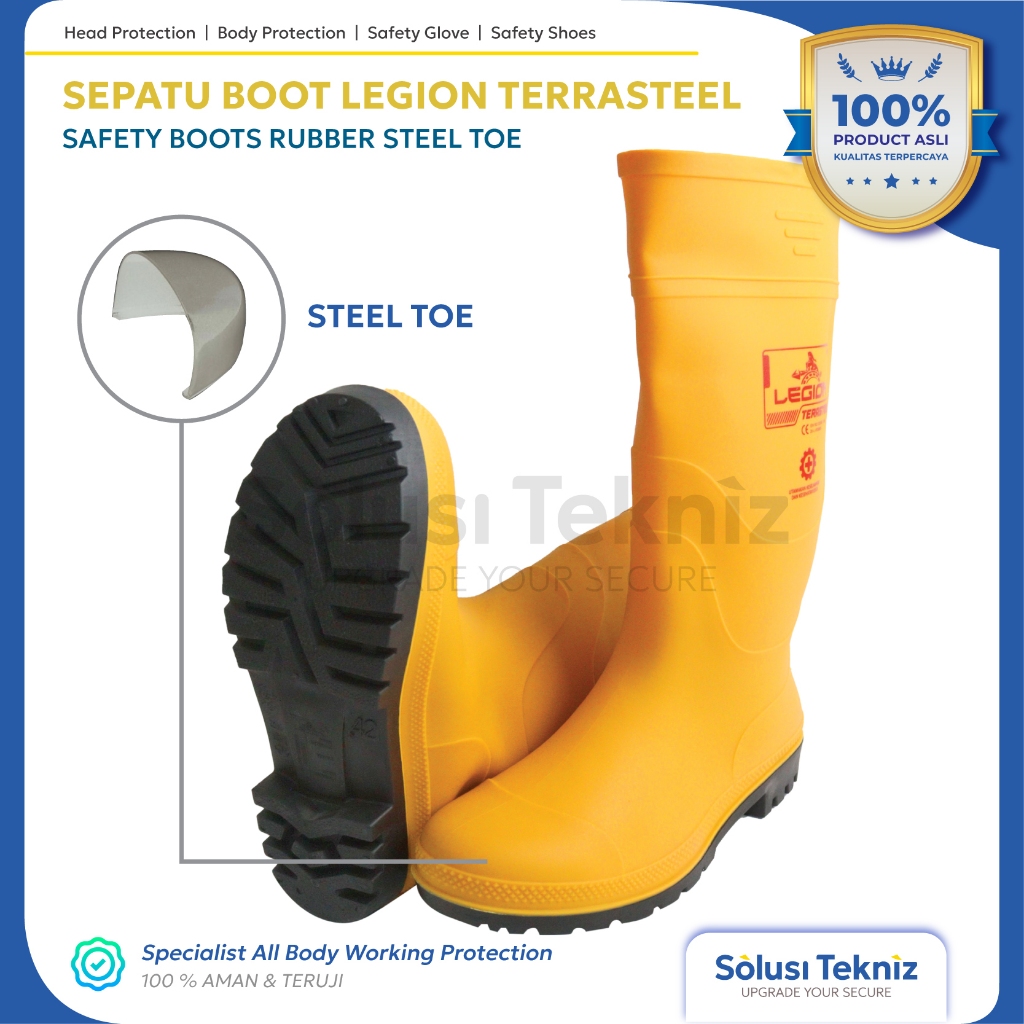 Jual Sepatu Boot Rubber Safety Proyek Steel Toe Legion Terrasteel ...