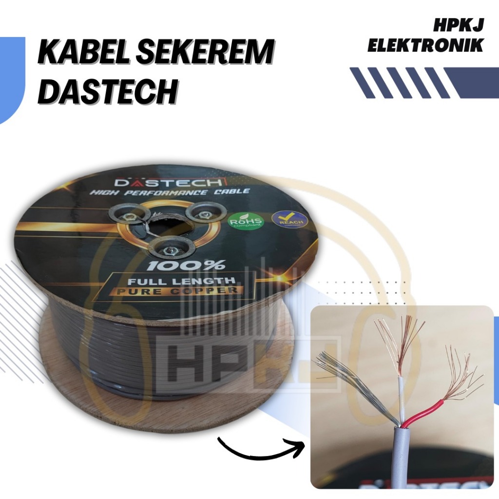 Jual ( 2PCS )KABEL SKEREM STEREO DASTECH kabel skerem hitam ecer ...