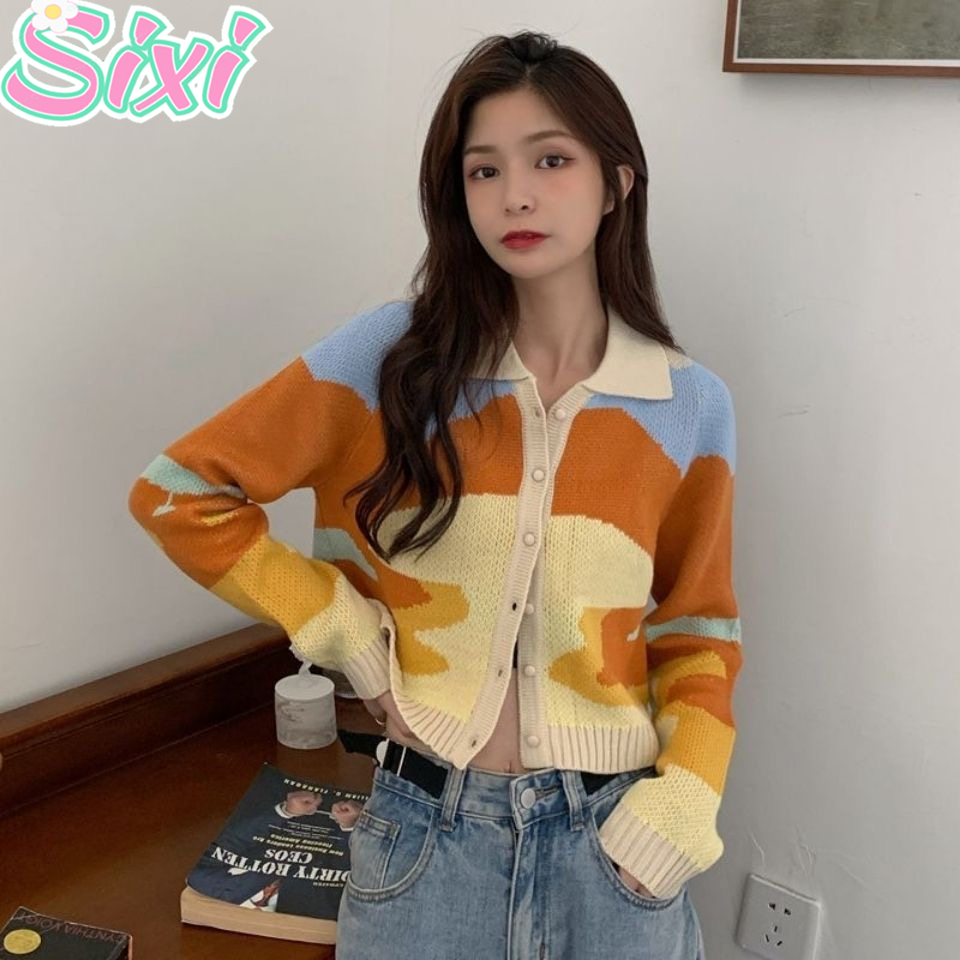 Jual SIXI Cardigan Lucu Cardigan Crop Top Outer Rajut Korea Soft Knit Import Premium | Shopee ...