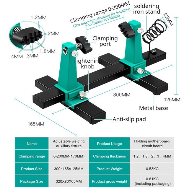 Jual tatakan solder plus penjepit pcb dudukan papan sirkuit rotasi 360 ...
