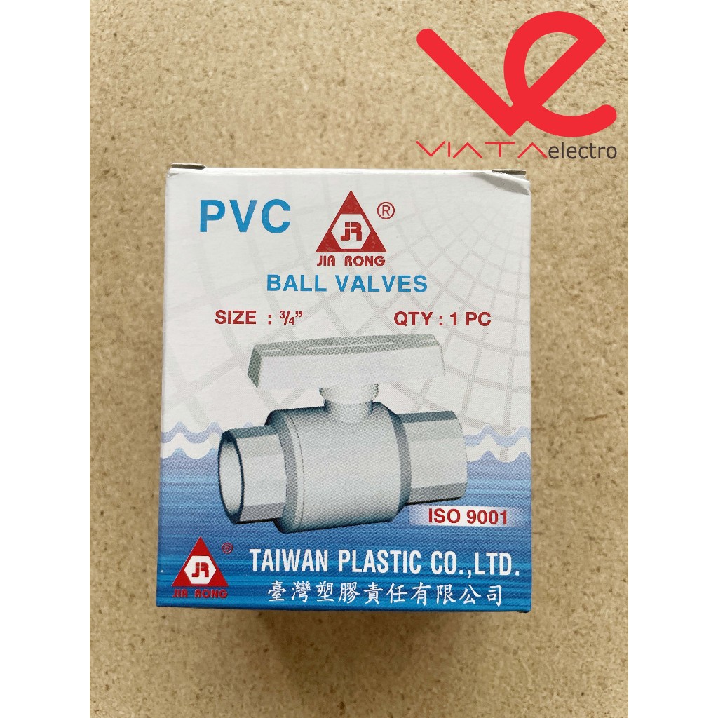 Jual STOP KRAN JIARONG BALL VALVE JIARONG 3/4" PVC POLOS STOP KRAN 3/4 ...