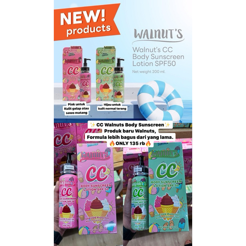 Jual CC Walnuts Body Sunscreen (Lotion) | Shopee Indonesia