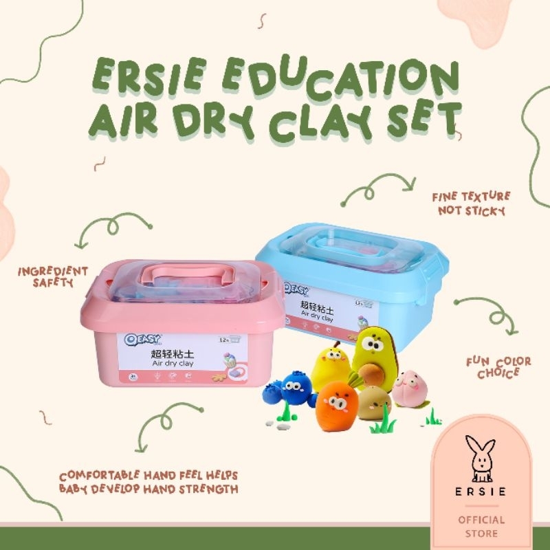 Jual ERSIE EDUCATION AIR DRY CLAY SET | Mainan anak Play dough, clay ...