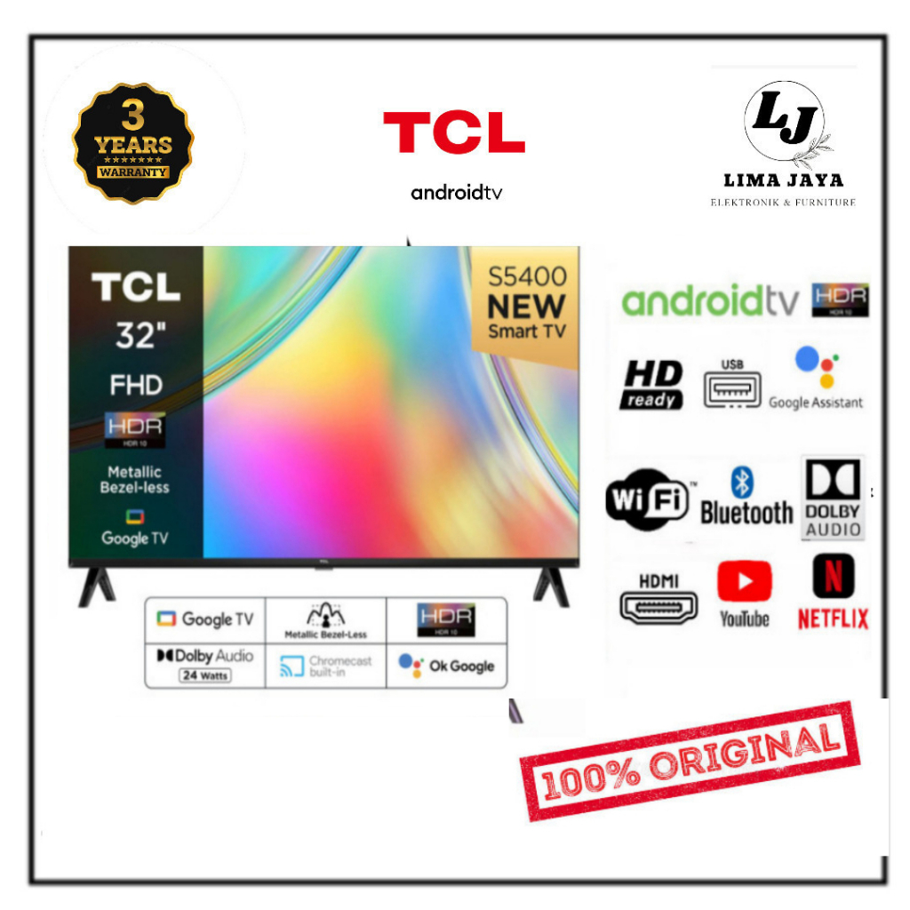 Jual TCL LED TV 32S4500 DIGITAL + ANDROID TV LED TCL 32 Inch | Shopee Indonesia