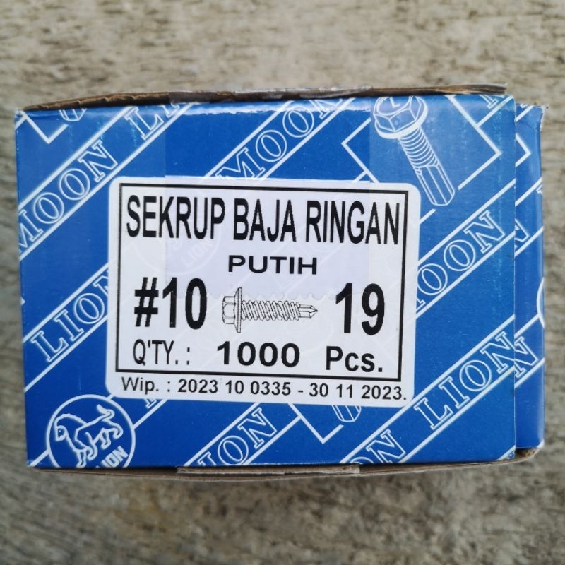 Jual Sekrup Baja Ringan Putih Lion 10 x 19 mm | Shopee Indonesia