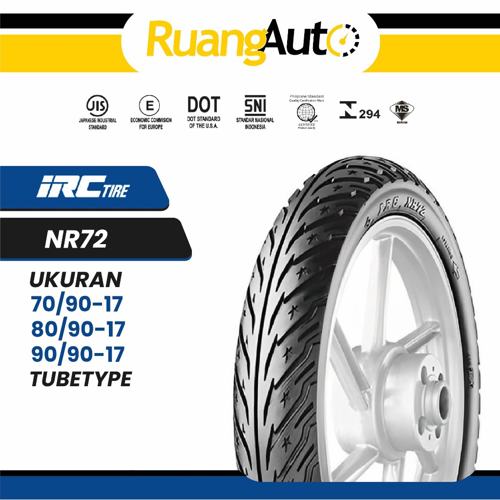 Jual Ban IRC NR72 Tubetype Ukuran 70/90 80/90 90/90 Ring 17 | Shopee ...