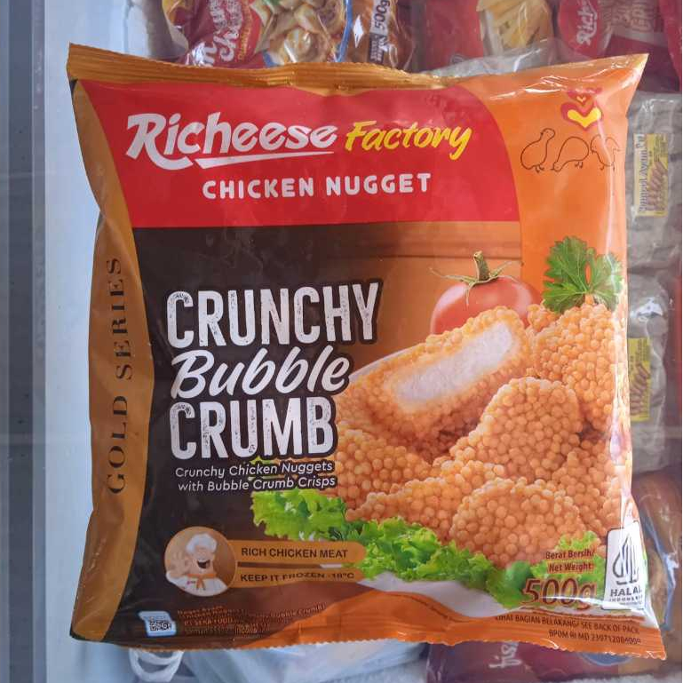Jual richeese factory chicken nugget cruncy bubble crumb 500g | Shopee ...