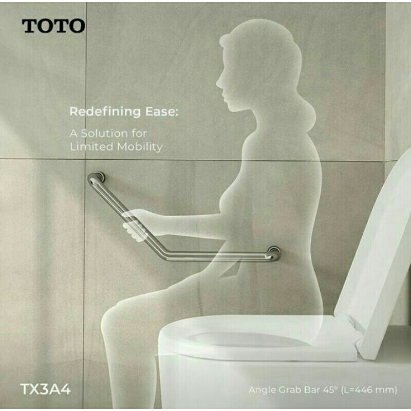 Jual Handle Pegangan Closet TOTO TX3A4 /Grab Bar TOTO TX3A4 | Shopee ...
