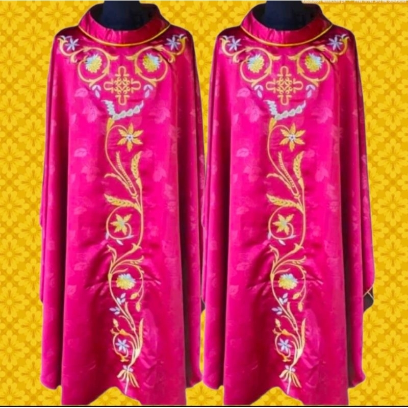 Jual Kasula Romo Imam Pastor Katolik/KASULA PREMIUM/Bordir Anggur ...