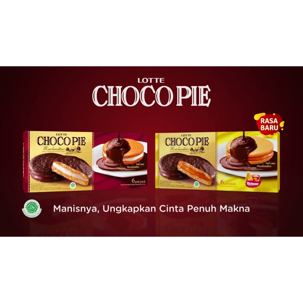 Jual Lotte Chocopie 28gr ( Isi 12pcs ) / Choco pie coklat Marshmallow ...