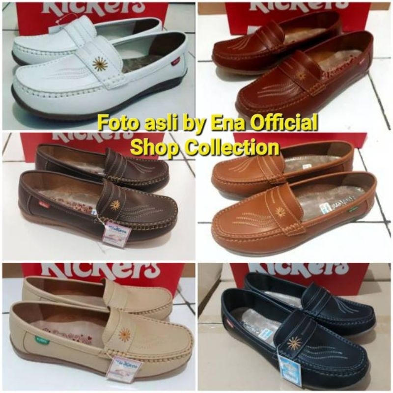 Jual Sepatu Wanita Cewek Kickers Casual Formal Santai Selop Slip On ...