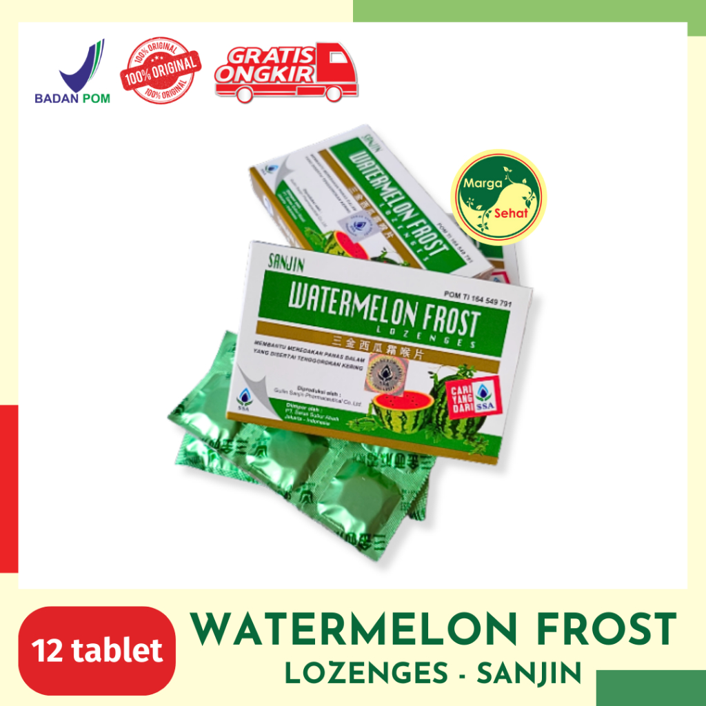 Jual WATERMELON FROST LOZENGES 12 TABLET / SANJIN PERMEN SAKIT ...