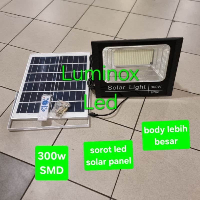 Jual lampu sorot tenaga surya 300w 300watt / tembak led solar panel 300 watt 300w smd outdoor ...