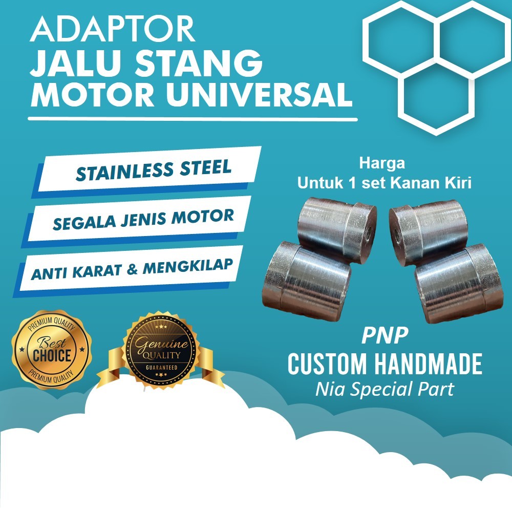 Jual Adaptor Jalu Stang Motor Universal Stainless Steel Custom Model ...