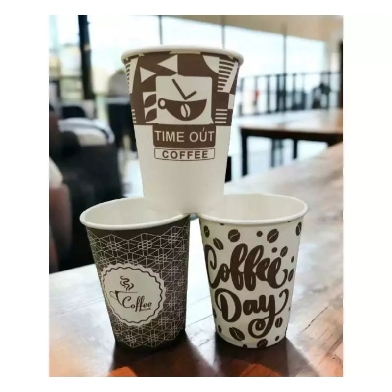 Jual Gelas Kertas Motif Kopi 8oz isi 50pcs/Paper Cup Motif Kopi | Shopee Indonesia