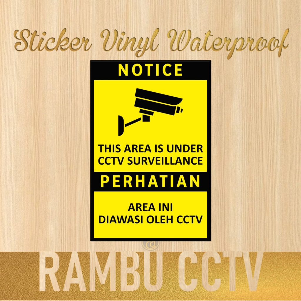 Jual Sticker CCTV 24 Jam 20x30 cm Setiker Sign Area Ini Diawasi Oleh ...