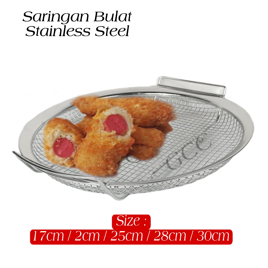 Jual Saringan Tiris Minyak Bulat Gagang Dua Stainless Bahan Tebal ...