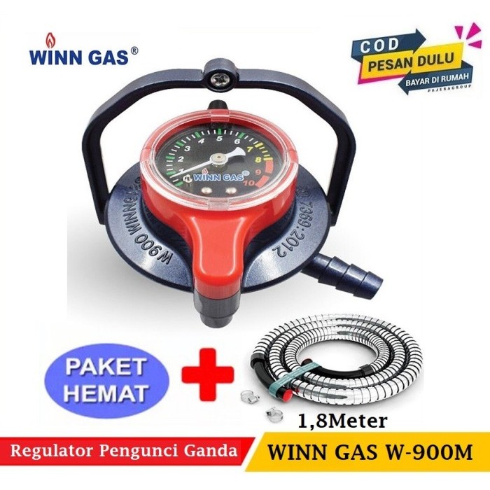 Jual SELANG GAS + REGULATOR WINN GAS W900 M - Dilengkapi Pengaman Ganda ...