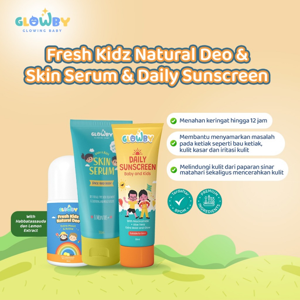 Jual (GLOWBY) Skin Serum Sunscreen dan Fresh Kidz Natural Deo | Shopee ...