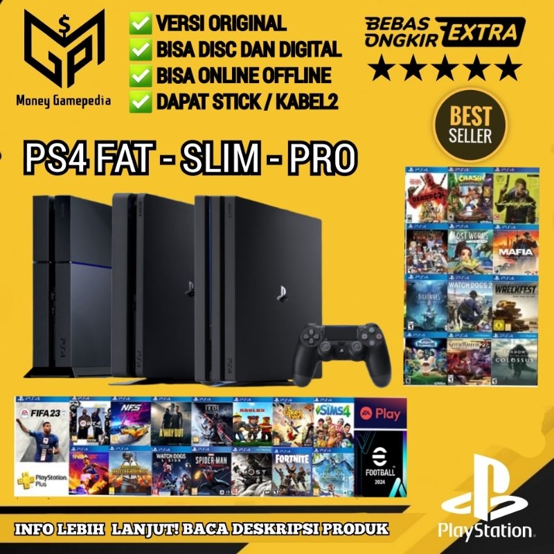 Jual Ps4 playstation 4 fat slim pro original 500GB/1 TB online offline ...