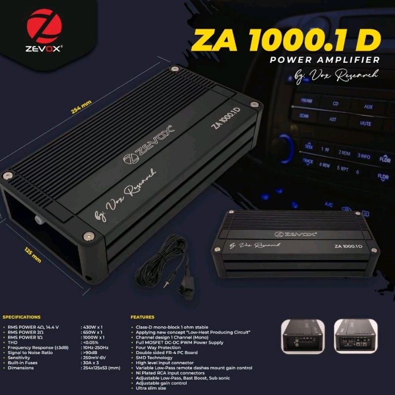 Jual Power monoblock Zevox ZA 1000.1D monoblok ZA1000.1D ZA 1000 D 1000 ...