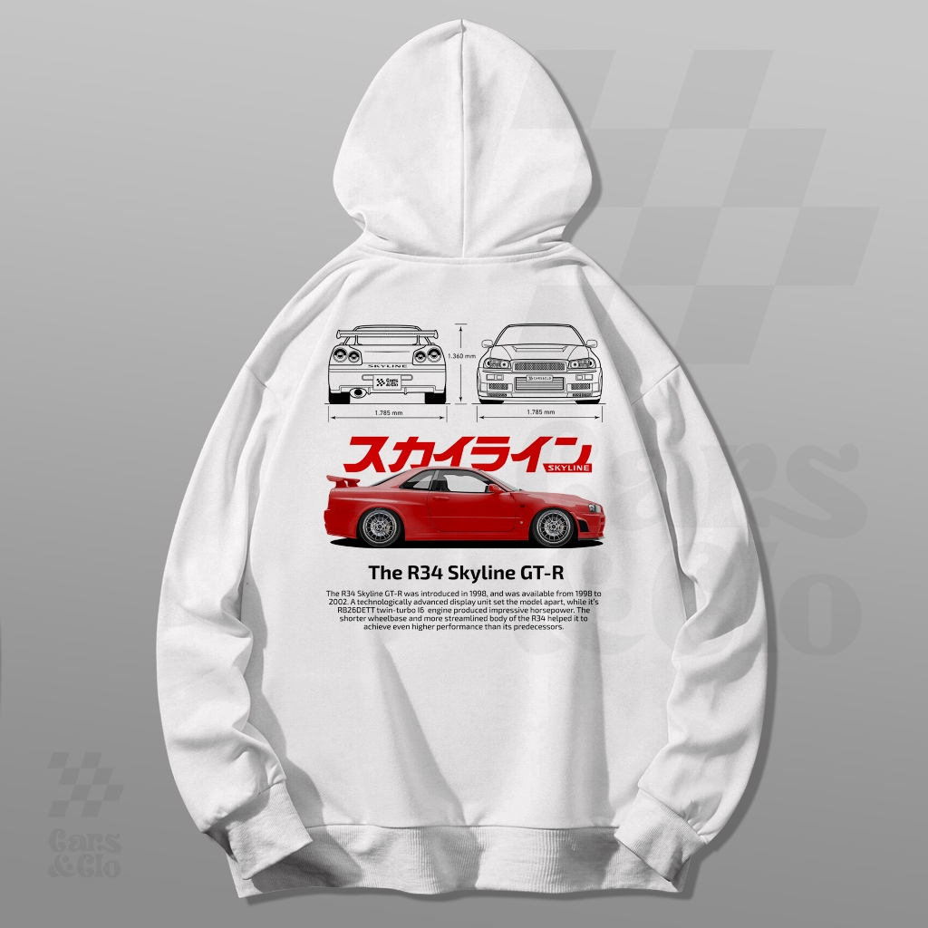 Jual Cars and Clo - JDM Car Series Blueprint Hoodie | Shopee Indonesia
