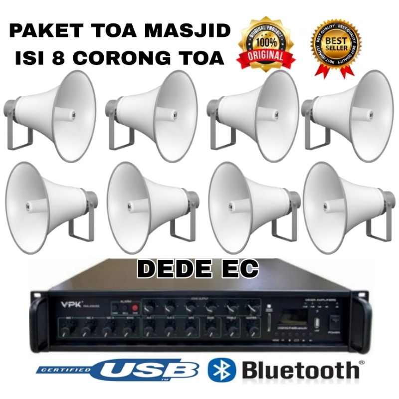 Jual PAKET SPEAKER TOA MASJID ISI 8 CORONG TOA ORIGINAL+AMPLIFIER ZONA ...