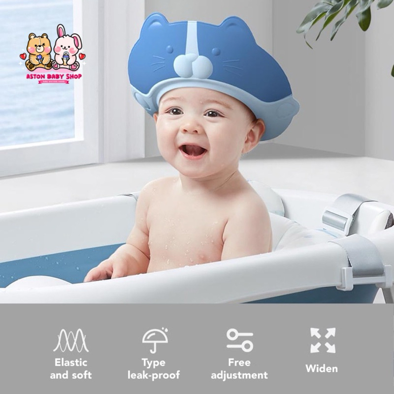 Jual Sakumini Topi Mandi Bayi / Baby Shower Hat / Shower Cap | Shopee ...