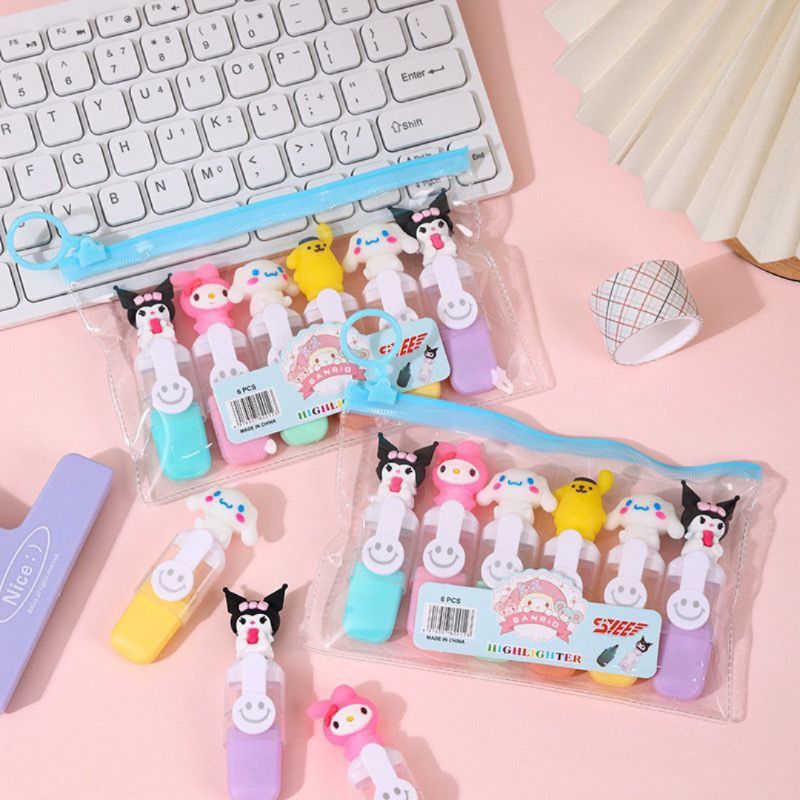 Jual Stabilo sanrio pack isi 6 pcs highlighter sanrio set isi 6 | alat ...