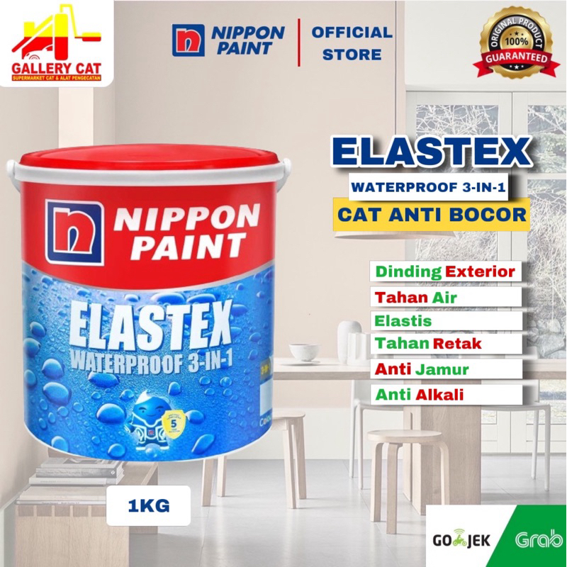 Jual TERMURAH!! ELASTEX 3 IN 1 NIPPON PAINT 1KG / 1 KG WARNA LENGKAP Nippon paint elastex ...