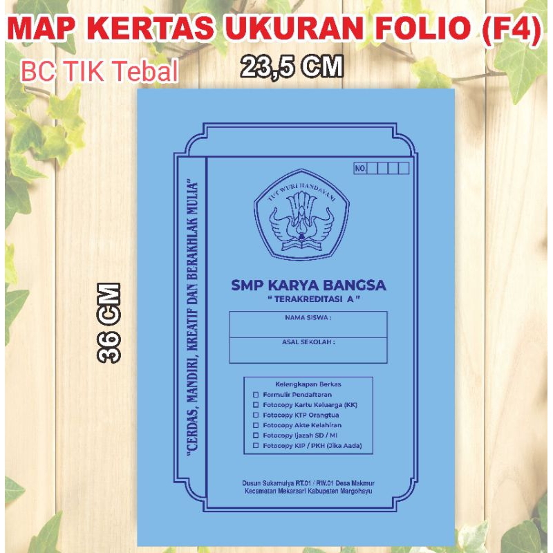 Jual Map Custom / Map Cetak satu Warna/ Stopmap/bahan BC TIK Tebal ...