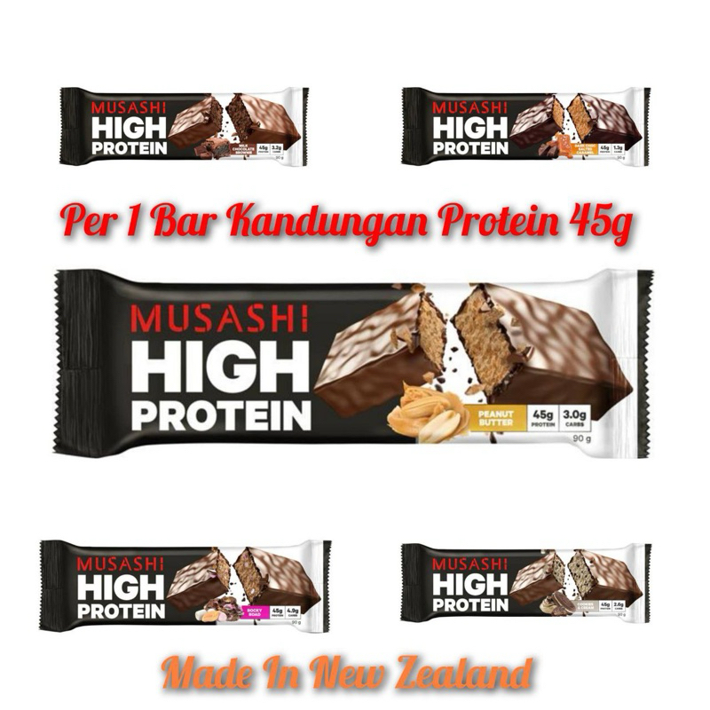 Jual MUSASHI HIGH PROTEIN BAR AUSTRALIA | PROTEIN 45g | Shopee Indonesia