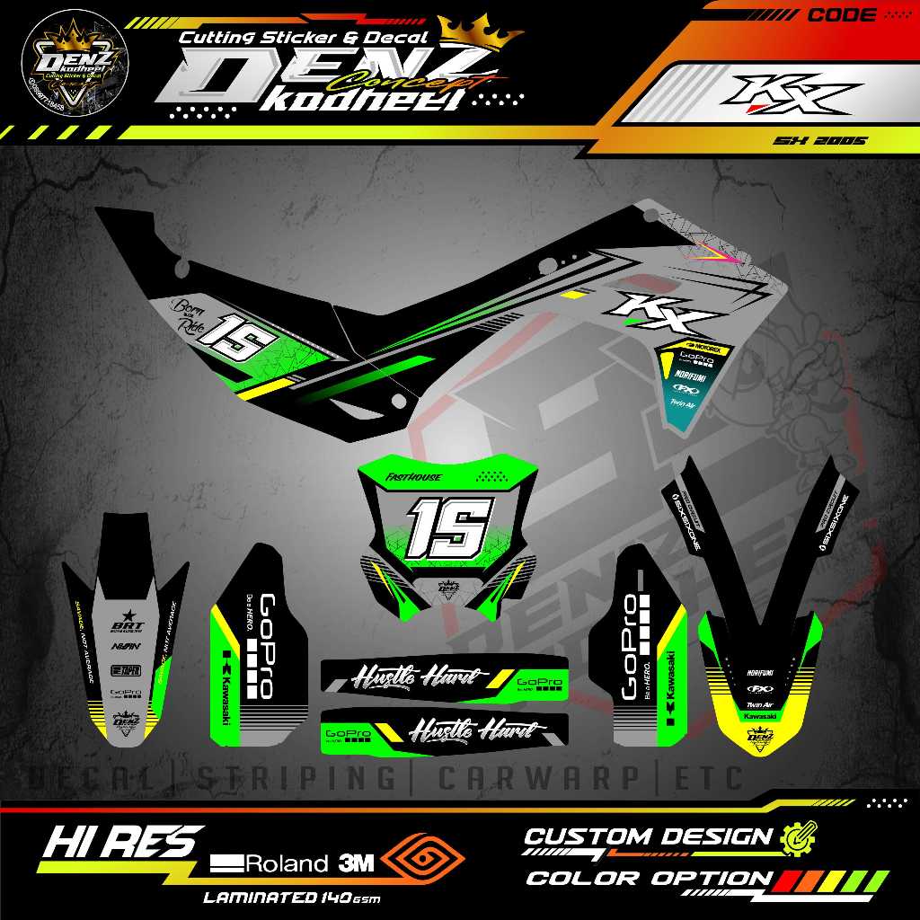 Jual DECAL STICKER KX 450 2024 FREE FULL CUSTOM NO NAMA SPONSOR WARNA ...