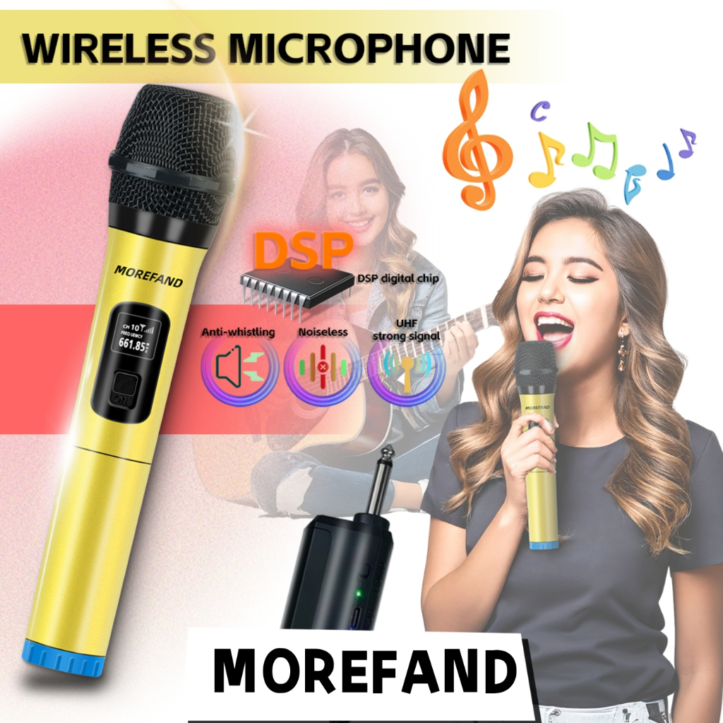 Jual Microphone Wireless Mikrofon mic wireless Tanpa Kabel Frekuensi ...
