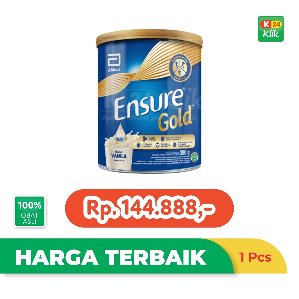 Jual Ensure Gold Vanila 380g Kaleng (per Pcs) | Shopee Indonesia