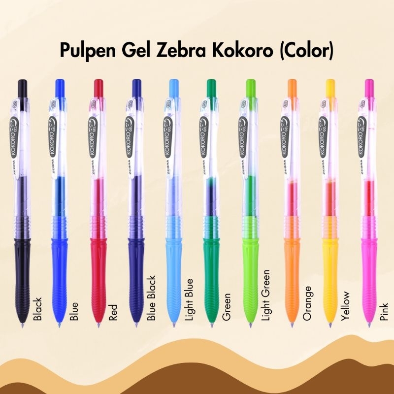 Jual Pulpen Gel Kokoro Zebra Warna 0.5 mm Bolpen Bolpoin Ballpoint Pena ...