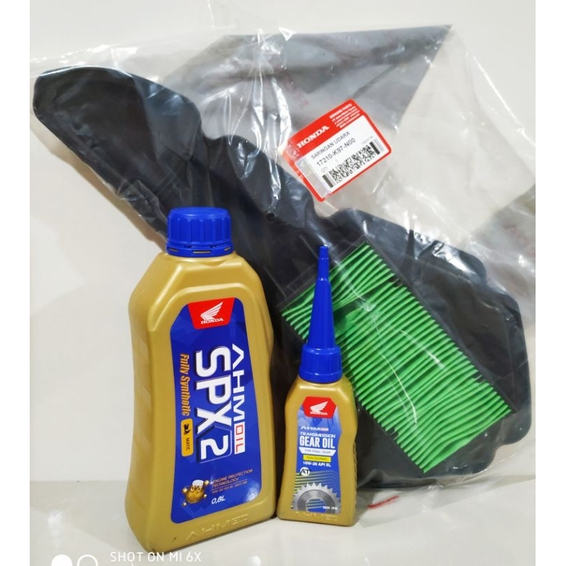 Jual PAKET HEMAT OLI SPX2 800ML + AHM GEAR 120ML + FILTER UDARA PCX 150 ...
