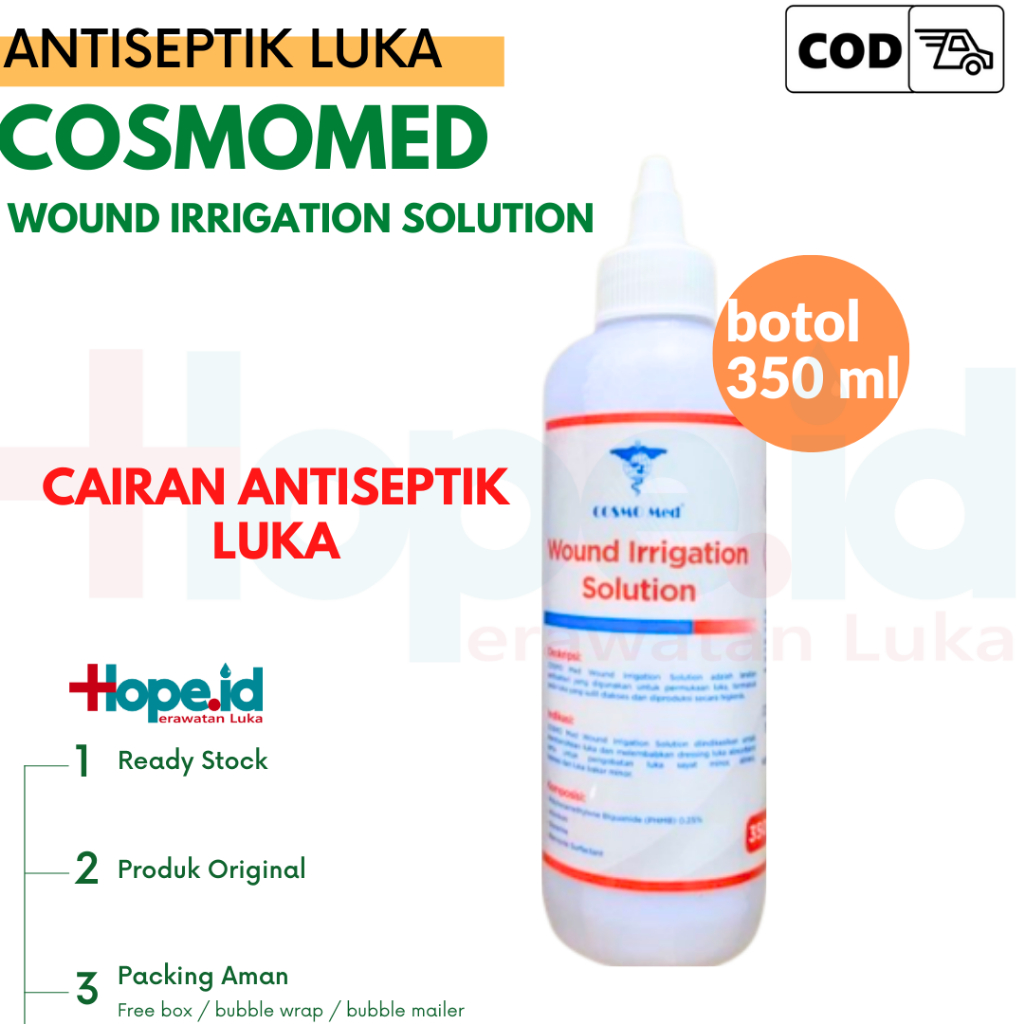 Jual 350 ml COSMO Med Wound Irrigation Solution | Antiseptik Luka ...
