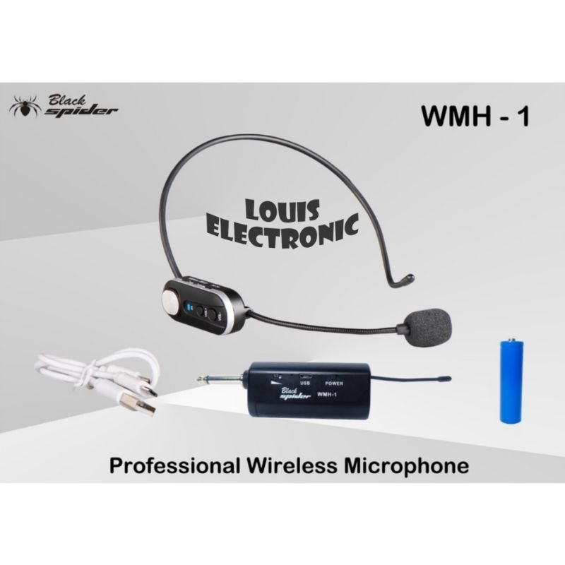 Jual Mic Microphone Wireless Headset Black Spider WMH 1 Mic Imam Masjid ...