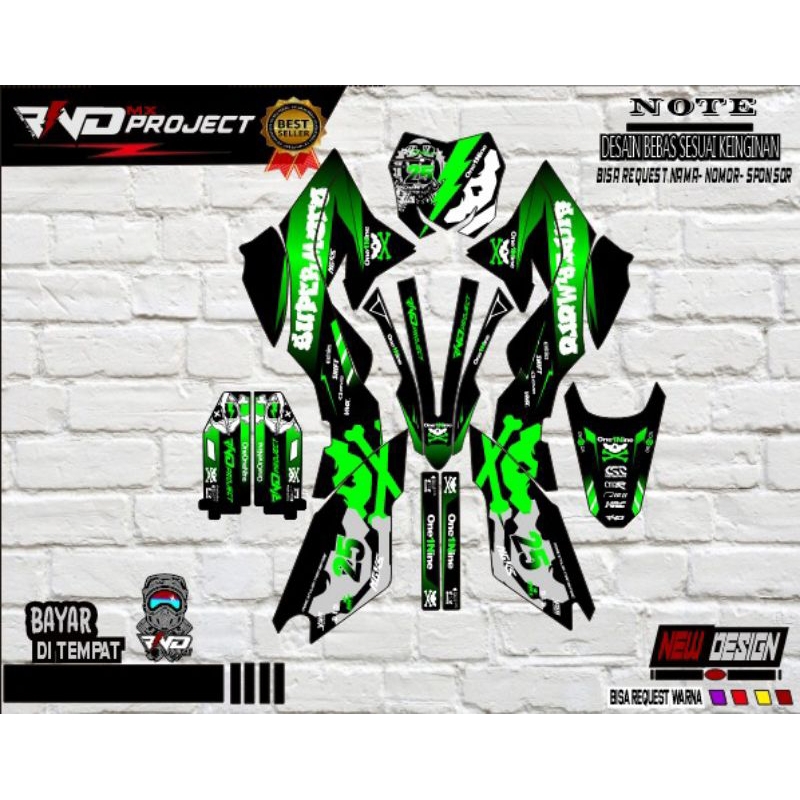 Jual DECAL STICKER KLX D-Tracker fullbody bisa custom nama dan nomor ...