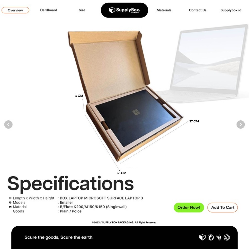 Jual BOX LAPTOP MICROSOFT SURFACE 3 POLOS | 37 x 26 x 5 CM | Dus ...