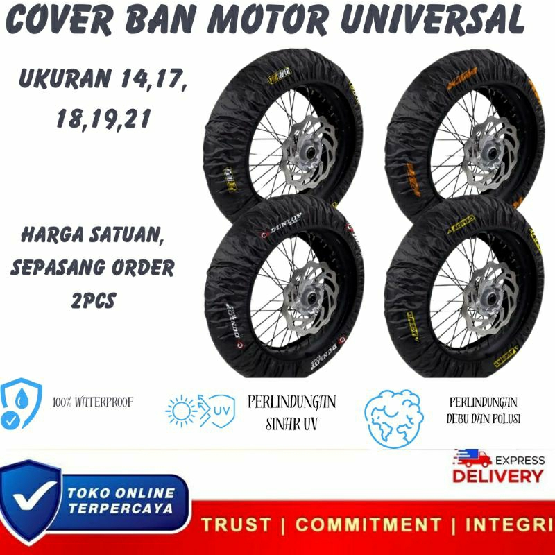 Jual COVER BAN MOTOR UNIVERSAL (DUNLOP) Ukuran 14 17 18 19 21 DAN 17 ...