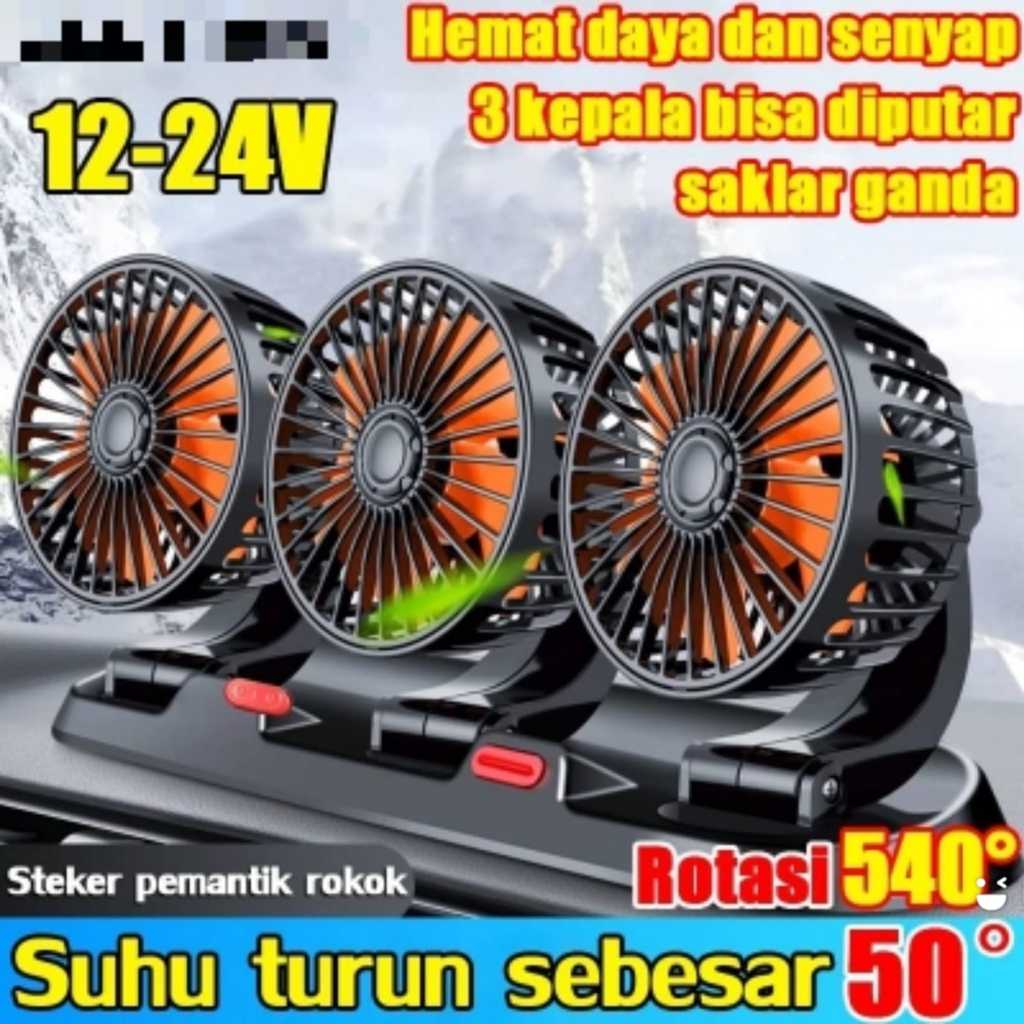 Jual Kipas Angin Mobil Triple Blower Car Fan Kipas Angin power outlet ...