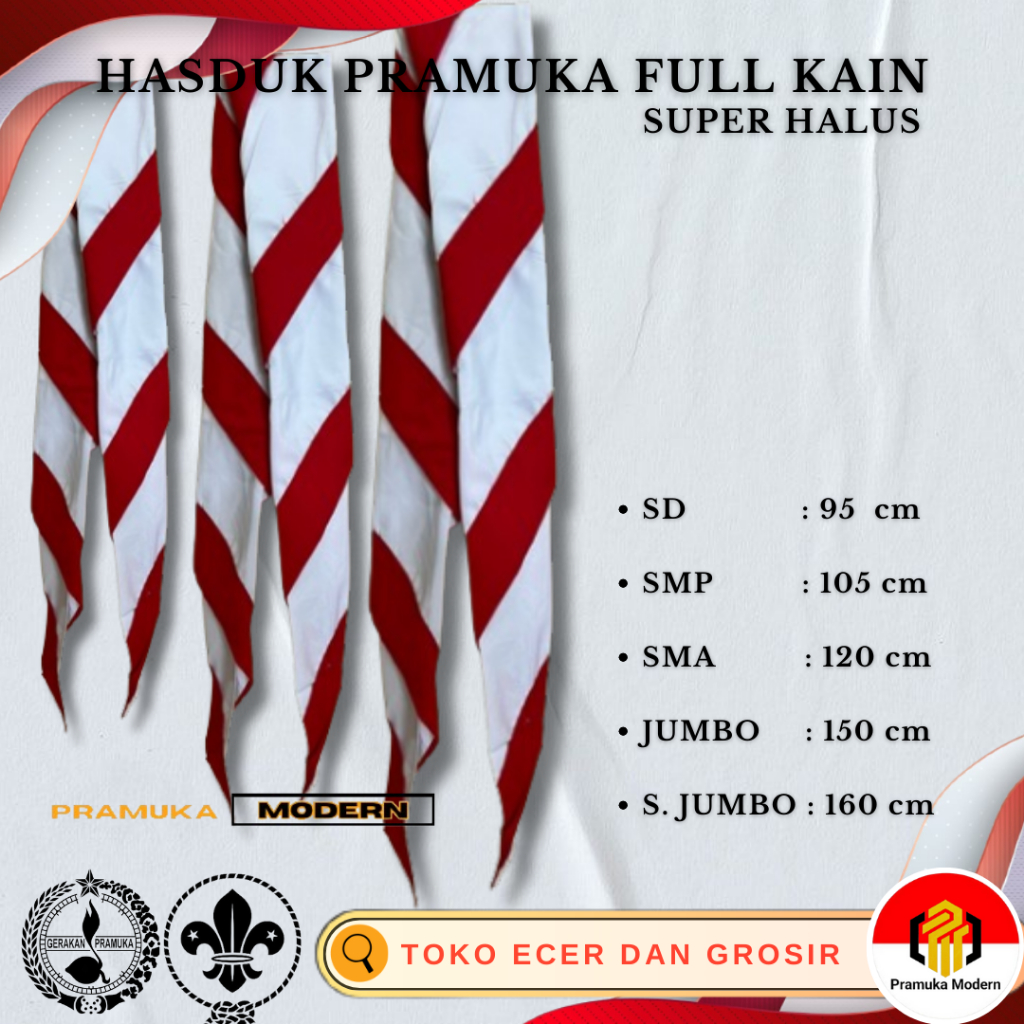 Jual Hasduk pramuka full kain katun kacu pramuka sd smp sma pembina ...
