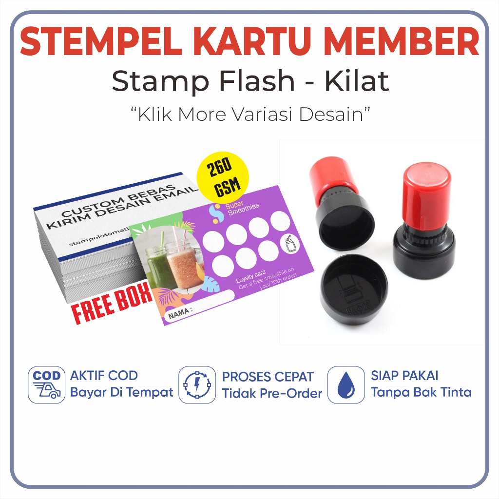 Jual STEMPEL KARTU MEMBER 1SET / LOYALTY CARD - FREE EDIT | KARTU NAMA ...