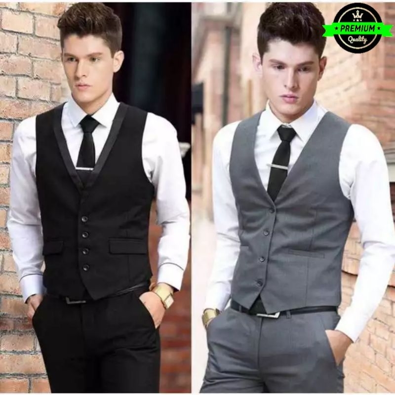 Jual Vest Rompi Formal Pria Dalaman Jas Cowok | Shopee Indonesia