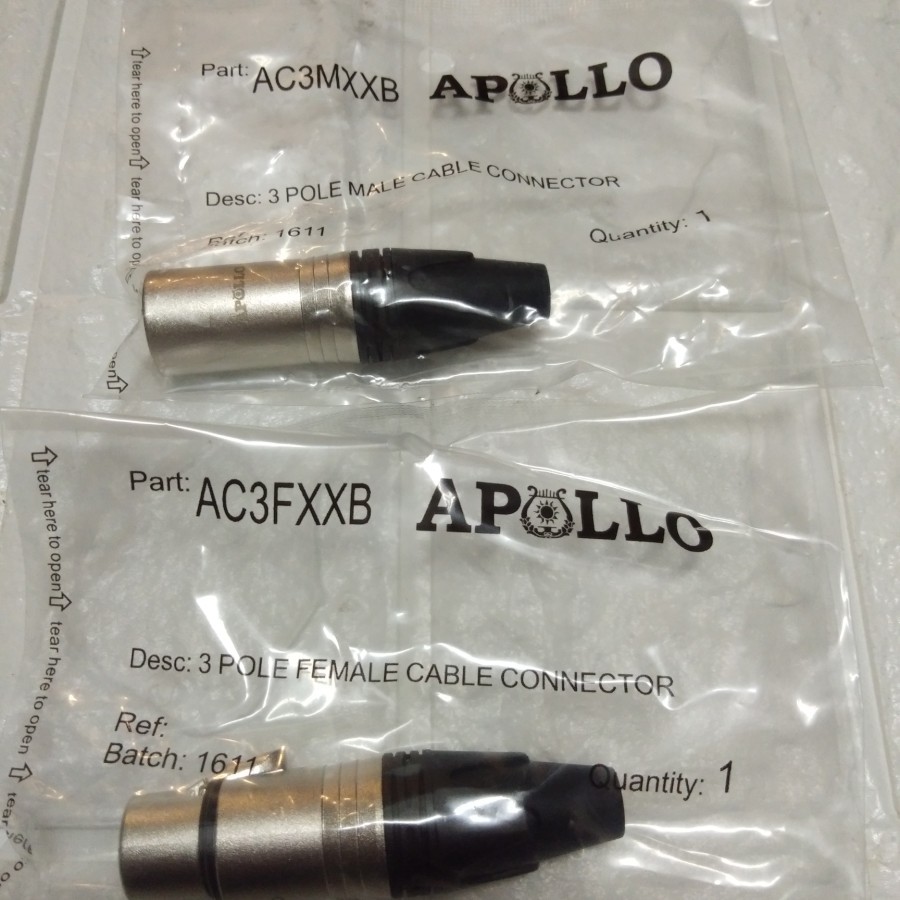 Jual CONNECTOR XLR APOLLO ORIGINAL HARGA PER SET(M/F) | Shopee Indonesia